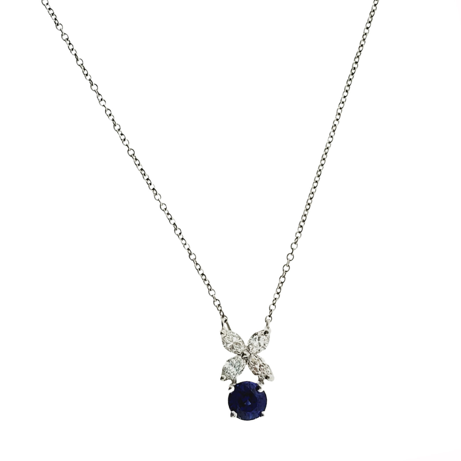 Tiffany Co. Victoria Diamond And Sapphire Necklace In Platinum GIA